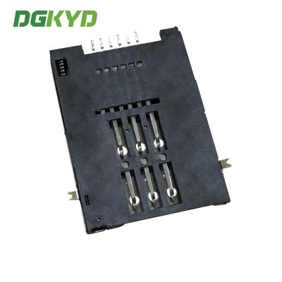 China SIM Card Holder PUSH 6P SMT H1.8 Full Mount Telephone Card Holder DGKYDSIM18H6A6A2Y3WS286 for sale