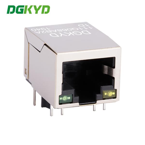 Interface réseau RJ45 à ports uniques Gigabit avec lumière LED et éclairage PIN 4.06 DGKYD111Q068AB2A1D