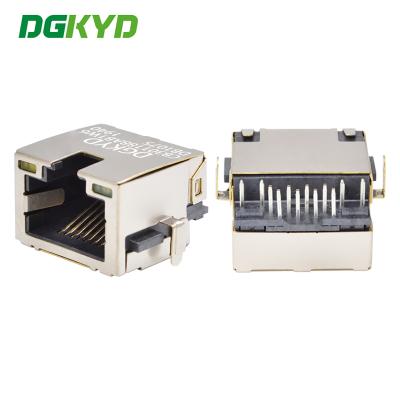 China RJ45 SMT Socket Sinking Board 3.0 DIP With Light And Card Without Transformer Network Interface DGKYDCB301188AB1W6DB1075 for sale