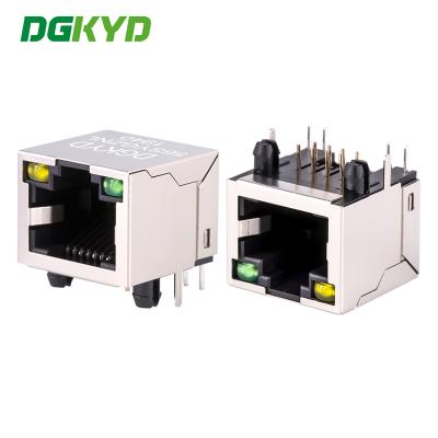 China Single Port RJ45 Shielded Jack Without Transformer,10/100/1000BASE 8p8c Connector DGKYD-56SYGZNL for sale
