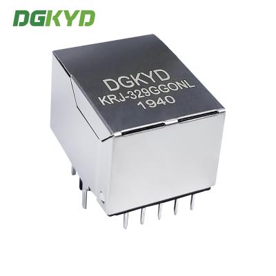 中国 RJ45ネットワークインターフェイス LEDライト ギガビットイーサネットコネクタ水平ソケット KRJ-329GGONL 販売のため