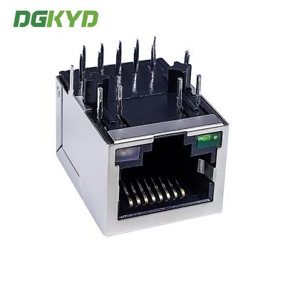 中国 RJ45ネットワークインターフェイス LEDライト ギガビットイーサネットコネクタ水平ソケット KRJ-329GGONL 販売のため