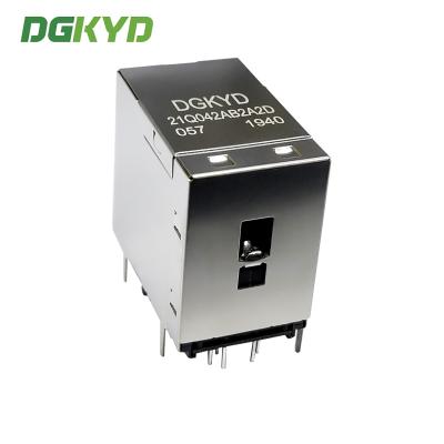 China RJ45 multi port connector 6U Gigabit filter 2X1 modular block socket RJ45 network port connector DGKYD21Q042AB2A2D057 for sale