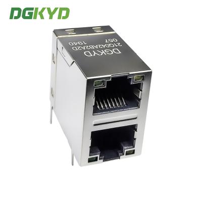 China RJ45 multi port connector 6U Gigabit filter 2X1 modular block socket RJ45 network port connector DGKYD21Q042AB2A2D057 for sale