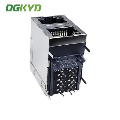 China RJ45 multi port connector 6U Gigabit filter 2X1 modular block socket RJ45 network port connector DGKYD21Q042AB2A2D057 for sale
