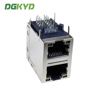 China RJ45 multi port connector 6U Gigabit filter 2X1 modular block socket RJ45 network port connector DGKYD21Q042AB2A2D057 for sale