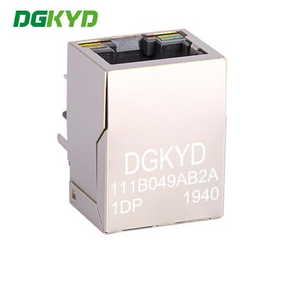China RJ45 Ethernet socket 100Mbps integrated filter with POE network interface DGKYD111B049AB2A1DP for sale