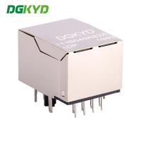 China RJ45 Ethernet Socket 100Mbps with POE Interface & Integrated Filter - 8 Position Right Angle PCB Mount for sale