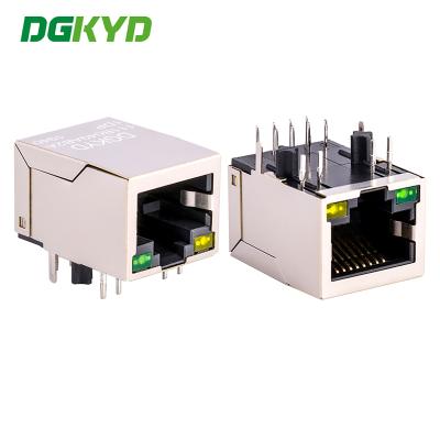 China RJ45 Ethernet socket 100Mbps integrated filter with POE network interface DGKYD111B049AB2A1DP for sale