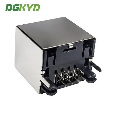 China 180 Degree RJ45 Vertical Interface With Shielded Mesh Socket Without Built-in Transformer DGKYD52T1188GWA1DY1 for sale