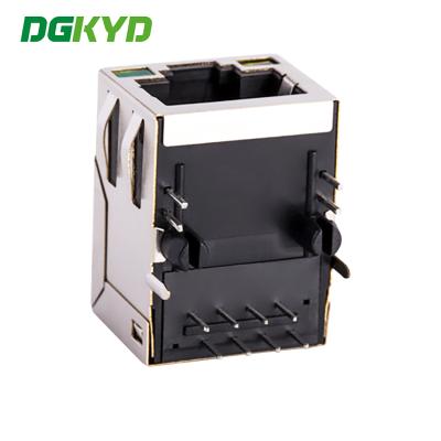 China KRJ-H060GGENL Single Port RJ45 Connector 100Mbps Ethernet Transformer With Light Strip Card Network Interface for sale