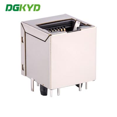 China RJ45 Vertical Interface 180 Degree Network Connector 100MB Transformer DGKYD511B002AA2A8D for sale