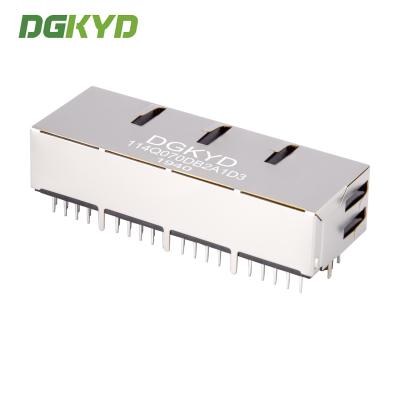 China RJ45 quad port RJ45 network port integrated gigabit transformer network connector With Transformer For Ethernet Switc DGKYD114Q070DB2A1D3 for sale