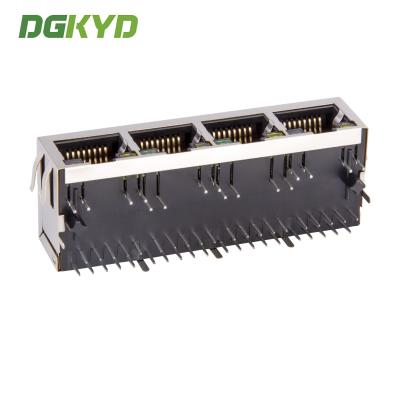 China RJ45 quad port RJ45 network port integrated gigabit transformer network connector With Transformer For Ethernet Switc DGKYD114Q070DB2A1D3 for sale