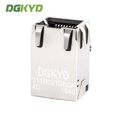 중국 RJ45 커넥터 100Mbps 통합 변압기 네트워크 포트 단일 행 핀 DGKYD311B031DB2A4D 판매용