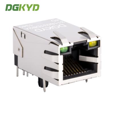 중국 RJ45 커넥터 100Mbps 통합 변압기 네트워크 포트 단일 행 핀 DGKYD311B031DB2A4D 판매용
