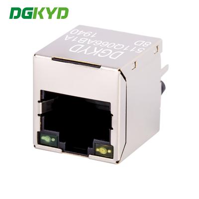 China Vertikaler RJ45-Steckverbinder 180 Grad gerade Einsteckrichtung Gigabit integrierter Filter DGKYD511Q066AB1A8D zu verkaufen