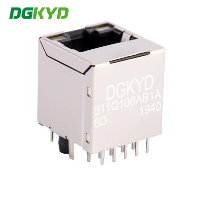 中国 180度イーサネットポート垂直RJ45コネクタ ギガビット内蔵フィルタ DGKYD511Q106AB1A8D 販売のため