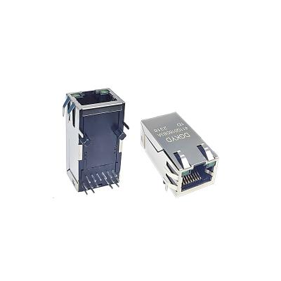 China DGKYD RJ45 Connector 12 Pin 6u Gold Plating Shielded PCB Mount for sale