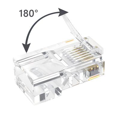 China 8P8C RJ45 Connector 8-Core Gold-Plated Nickel 100/CAN for sale