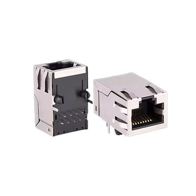 China Shielded Cat6 RJ45 Female Jack 6u Gold Plating Side Entry for sale