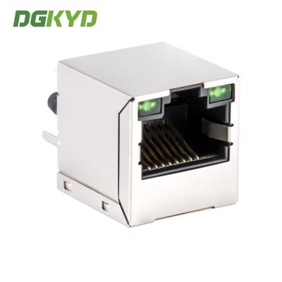 China 16.9MM height Cat5e Rj45 Lan Jack , vertical RJ45 modular jack with magnetic DGKYD511B083AB3A8D for sale