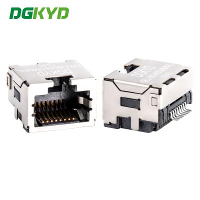 China Custom Shield 8p8c SMD Rj45 Keystone Jack , Extra Low Profile Ethernet Connector KRJ-85A85MMNL for sale
