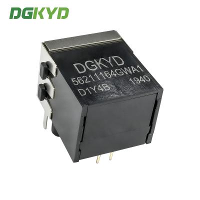 China RJ11 half package network port female socket without light strip shielding interface round needle gold-plated 6U DGKYD56211164GWA1D1Y4B for sale
