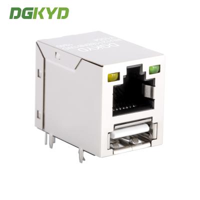 China RJ45 with USB 2.0 socket, shielded with light, without filter DGKYDRU121188AB1WDY1054 for sale