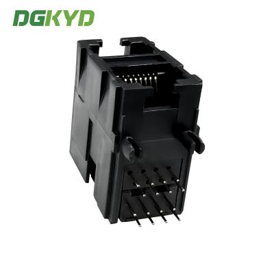 China RJ45 network port 2X1 stacked built-in non variable filter, no light, all plastic network interface DGKYD59212188IWA1DY1G for sale