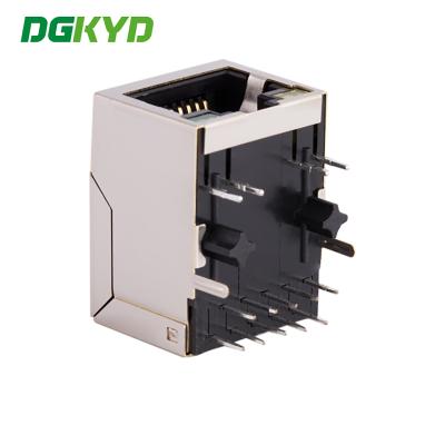 China RJ45 connector with built-in 10G integrated transformer with light and shielding DGKYD111Q594AB2A12DB1 for sale