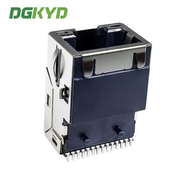 China RJ45 connector 10G Ethernet filter SMT sinking board surface mount Ethernet port socket RJ45 female socket DGKYD211Q639DF5A7CBS1057 for sale