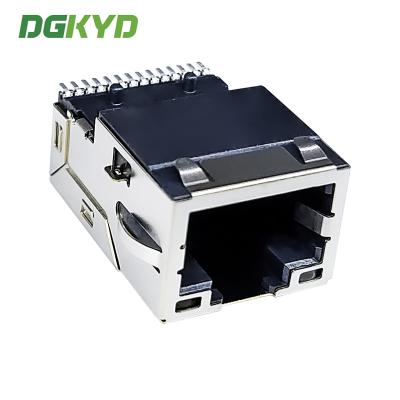 China RJ45 connector 10G Ethernet filter SMT sinking board surface mount Ethernet port socket RJ45 female socket DGKYD211Q639DF5A7CBS1057 for sale