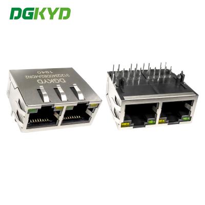 China RJ45 network port connector with built-in 2.5G integrated transformer DGKYD312Q340DB2A4DN2 for sale