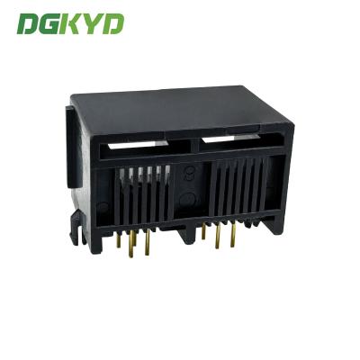 China RJ11 Ethernet port connector 1X2 with ear interface 6P6C DGKYD5523E1266IWA1DY4 for sale