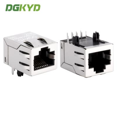 China RJ45 network port connector 100Mbps integrated transformer without light and wing DGKYD211B014HWA4DZ for sale