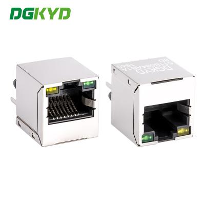 China DGKYD511B084AB1A8D Vertical RJ45 Transformer 100Mbps Integrated Filter Crystal Head Up Network Interface for sale