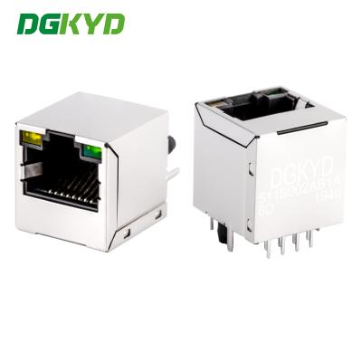China Vertical network interface RJ45 socket with light and filter socket DGKYD511B002AB1A8D for sale