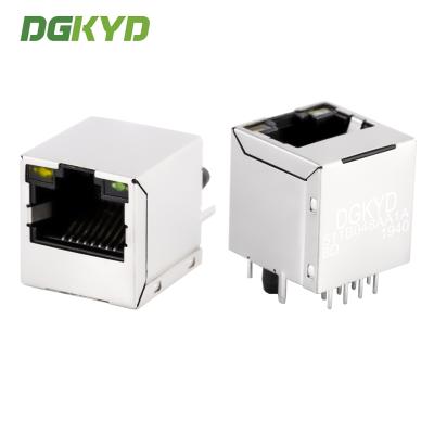 China 100MHz Integrated Filtering Through-hole RJ45 Integrated Transformer 8P8C DGKYD511B048AA1A8D for sale