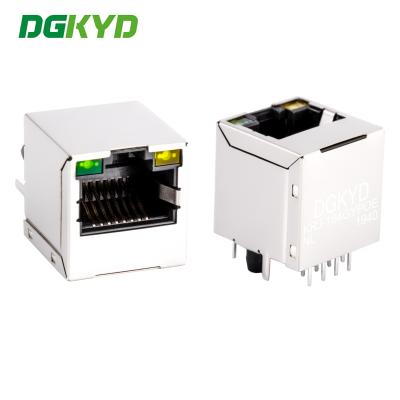 China KRJ-184GYPOENL 180 Degree Top Entry RJ45 Lan Jack With PoE, Single Port Ethernet Connector For Router for sale