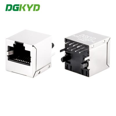 China 180 Degree Vertical Entry 10/100 Base Magnetic RJ45 Connector Module Shielded KRJ-180ENL for sale