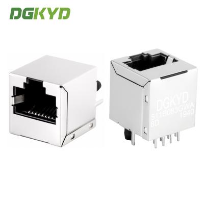 China RJ45 network port connector 100Mbps integrated transformer vertical network port DGKYD511B083GWA8D for sale