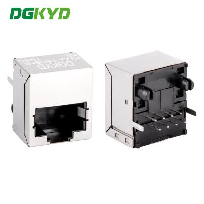 China KRJ-1808NL Height 12mm Vertical entry female rj45 LAN jack Integrated Magnetics Compatible for sale
