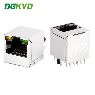 China KRJ-1812QYGZNL Gigabit Magnetic modular Rj45 Lan Jack , 1000Mb Metal rj45 shielded connector for sale