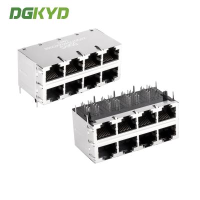 China 8 Port Gigabit Ethernet RJ45 Connector with Magnetics for High-Speed Networking for sale
