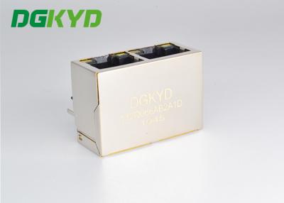 Chine Port 2 RJ45 en plastique noir modulaire du logement 1000M de connecteur de transformateur à vendre