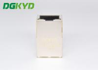 China 25.4mm RJ45 PCB Connector with 8-Position Gold Contacts for 100M BASE-TX Networks for sale