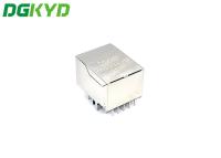 China 10Pin Single Tongue RJ45 Network Socket with LED Black Plastic Shell 1000Base-T for sale