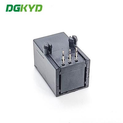 China 5921 Full Plastic Without Light RJ11 Cable Connector 6P6C With Stiffener for sale