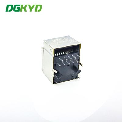 China 180 Vertical Ethernet Female Rj45 Network Connector DGKYD511Q009AC3A1DK068 for sale